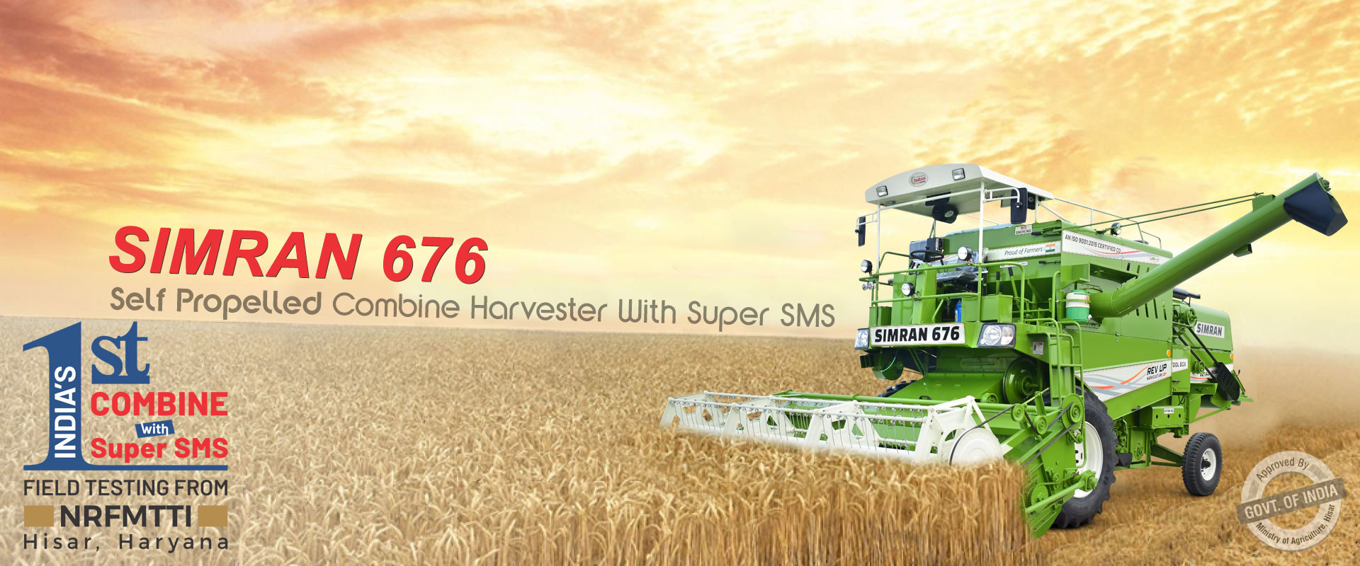 Self Propelled Combine Harvester | Super SMS (Straw Management System ...