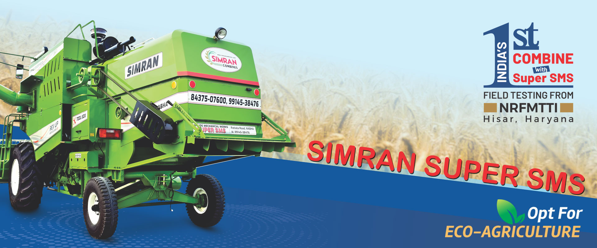 Self Propelled Combine Harvester | Super SMS (Straw Management System ...